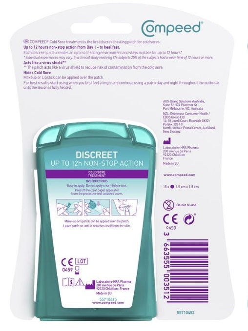 Compeed Cold Sore Patch 15 Pack – Pakuranga Pharmacy