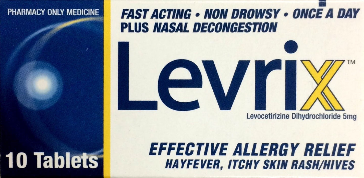 Levrix For Allergy, Hayfever, Itchy Skin Rash/Hives 5mg - 10 Tablets9 ...